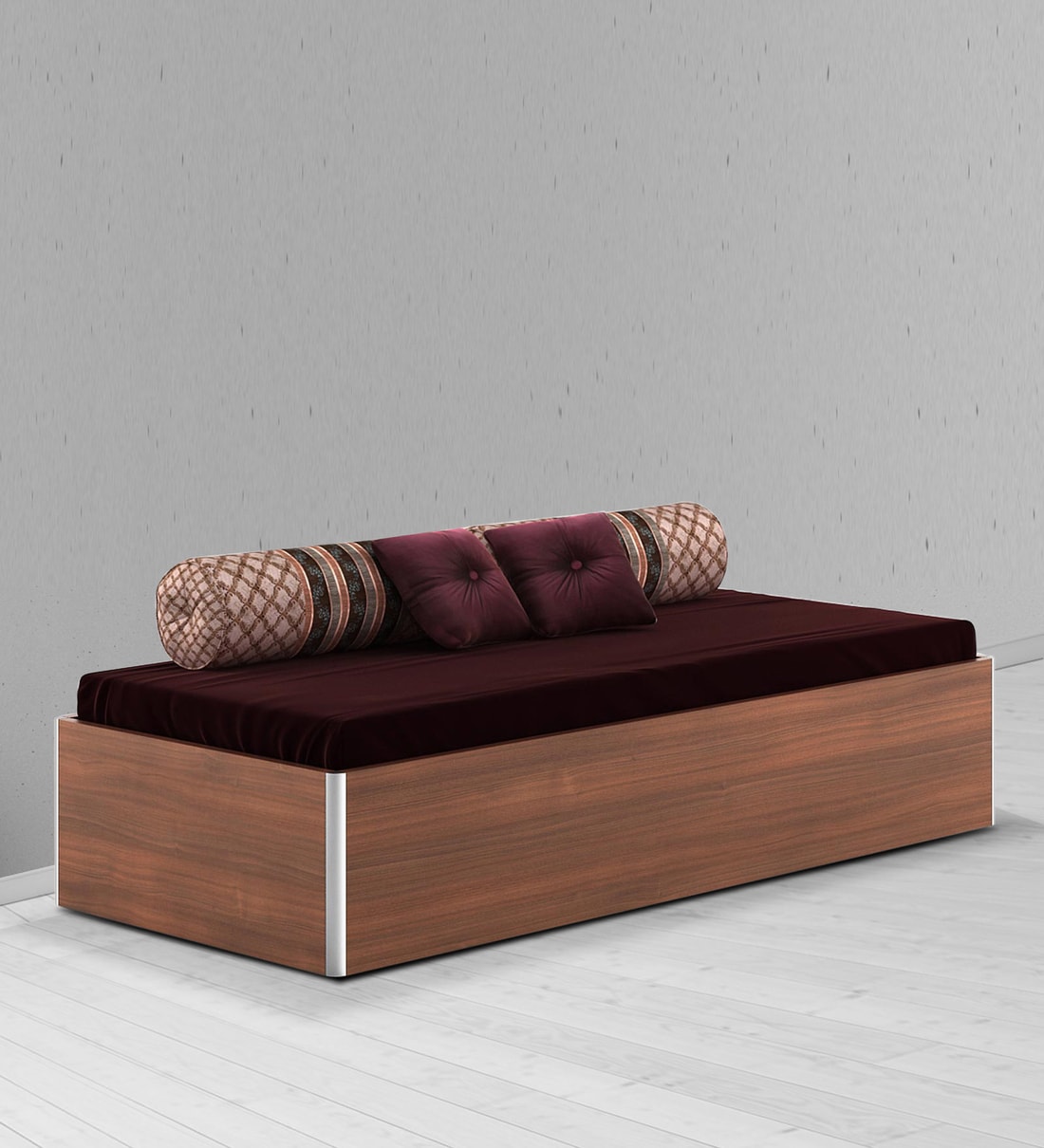 Buy Kosmo Single Bed in Rigato walnut Finish with Box Storage Online ...