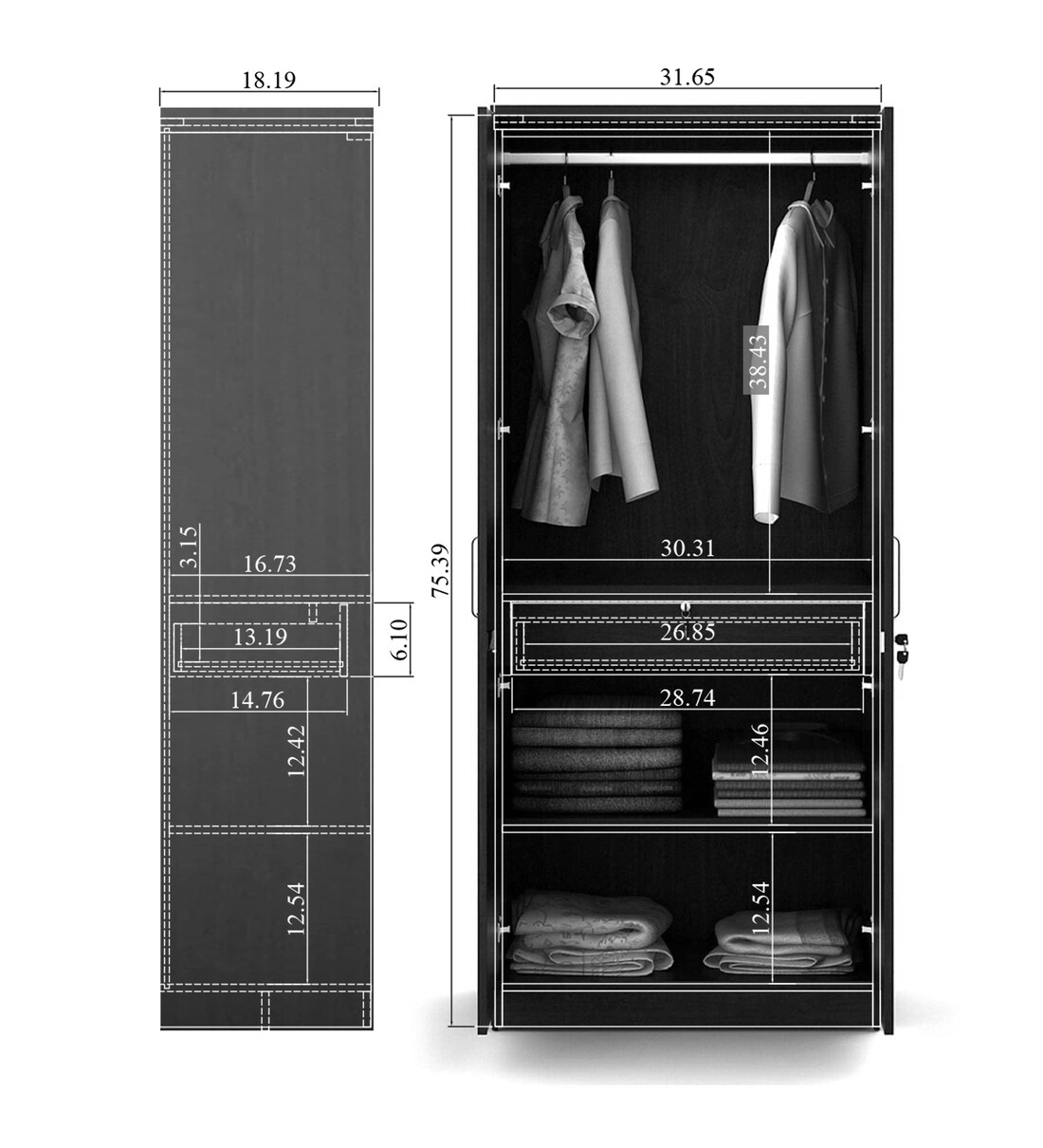 Buy Kosmo Weave 2 Door Wardrobe in Vermont Finish with Mirror by ...