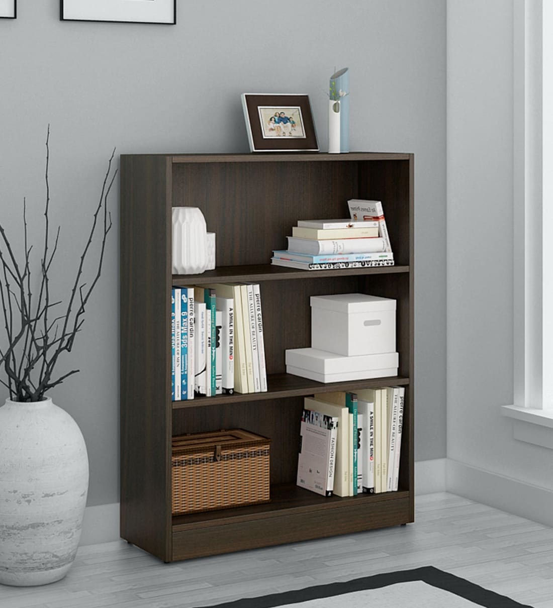 Buy Kosmo Willam Book Shelf In Wenge Finish with 3 Tier Online - Modern ...