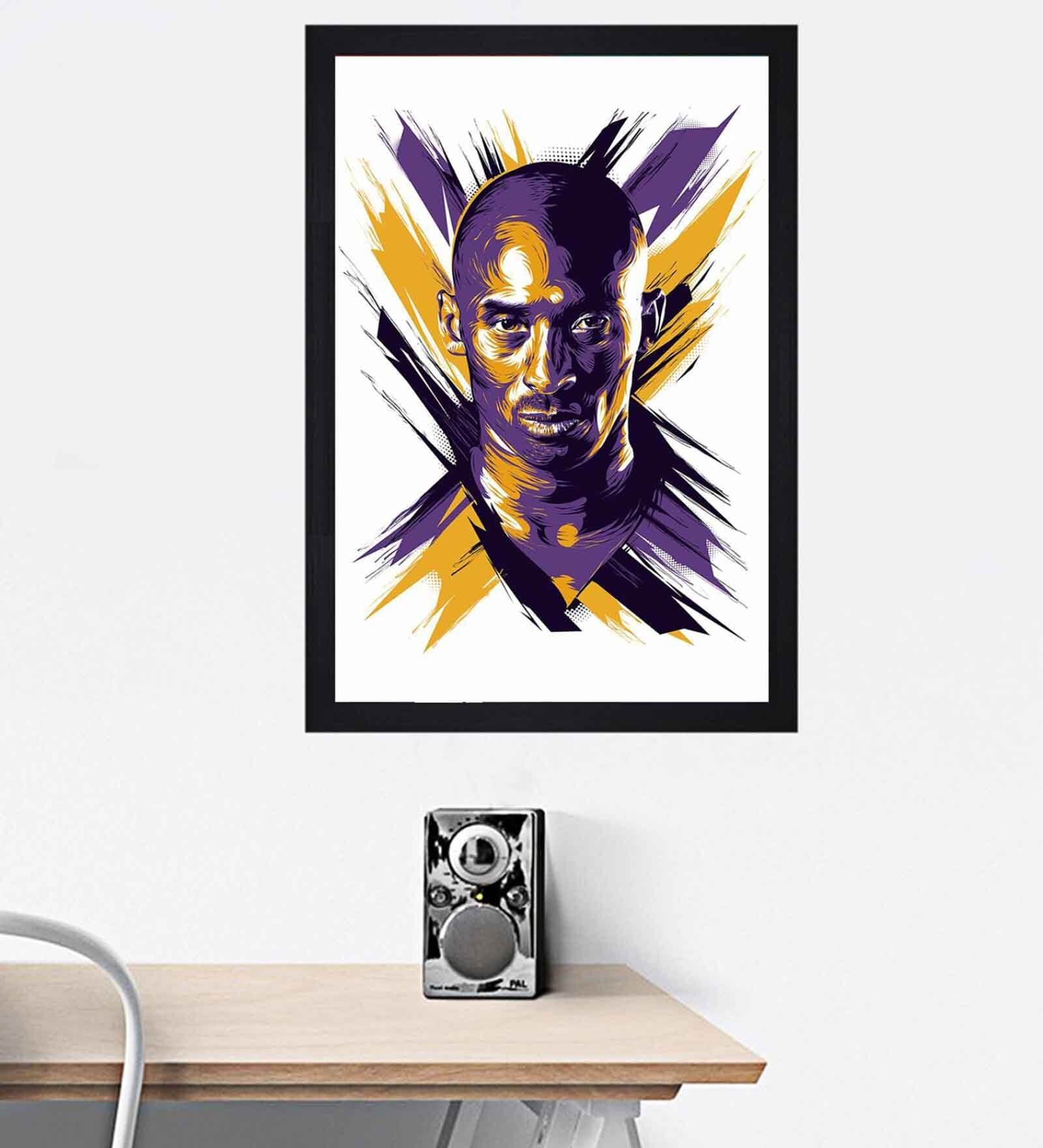 Buy Kobe Bryant Texture Paper Framed Art Print by Cheque Decor at 22% ...