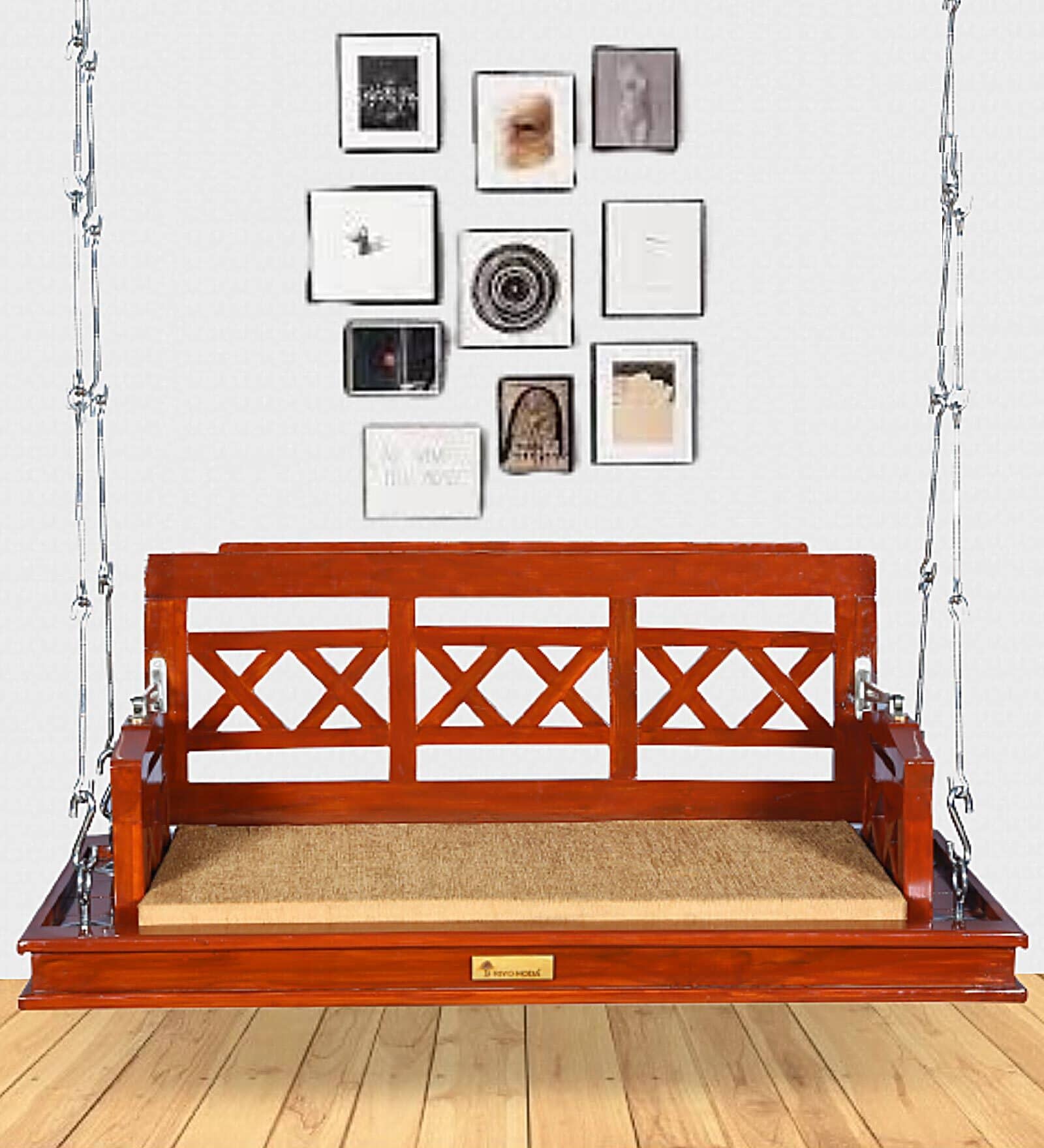 Buy Koko Teak Wood Reversible Swing in Dark Red Colour at 25% OFF by ...