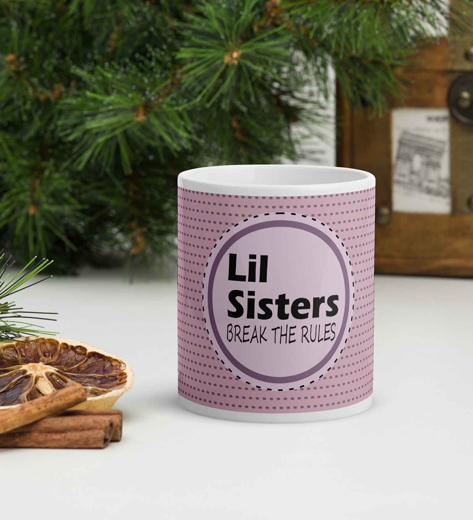 Buy White & Purple 325 ml Lil Sisters Break The Rules Printed Ceramic ...