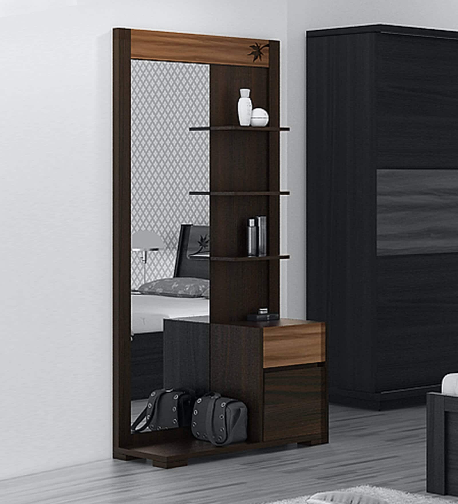 Buy Kosmo Dressing Unit in Fumed Oak Melamine Finish Online - Dressing ...