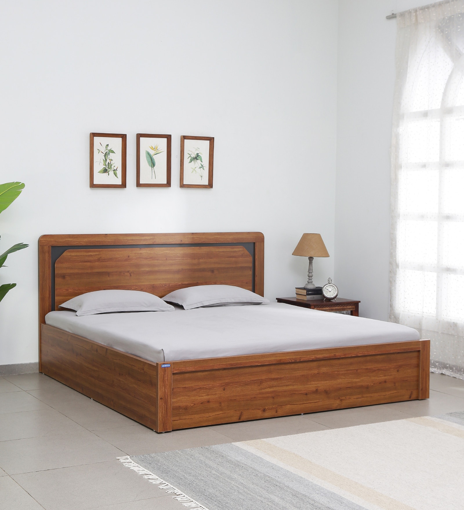 Buy Kosmo Roma King Size Bed in Classic Oak Finish with Box Storage at ...