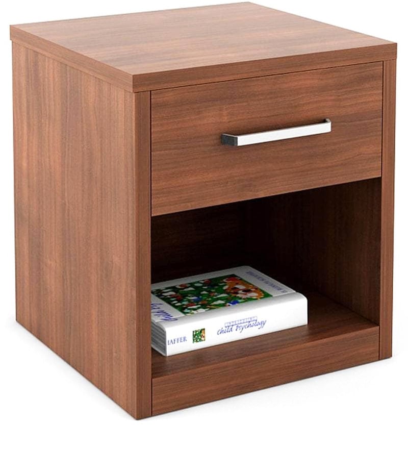 Buy Kosmo Arena Bed side Table in Rigato Walnut Finish by Spacewood ...