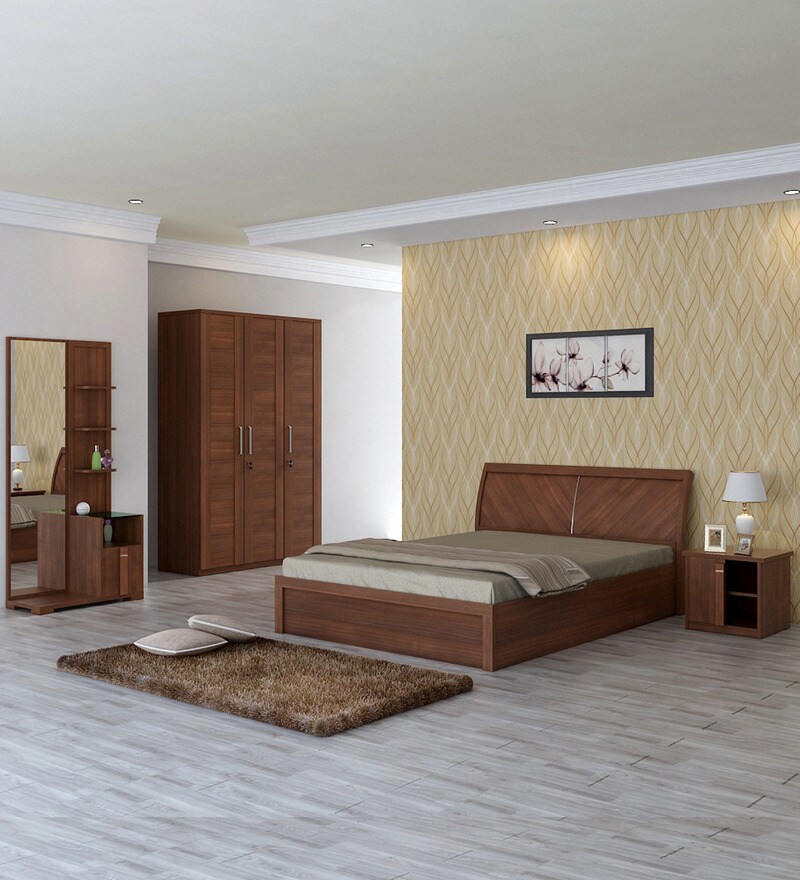 Buy Kosmo Grace 3 Door Wardrobe in Rigato Walnut Finish by Spacewood ...