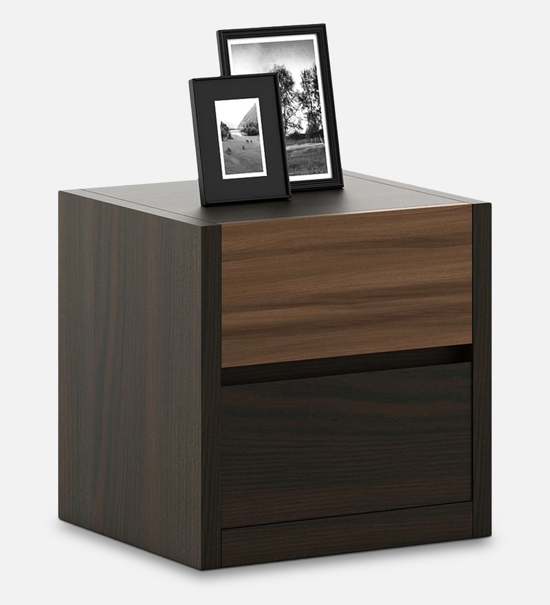 Buy Kosmo Maple Bedside Table in Fumed Oak Melamine Finish with Drawers ...