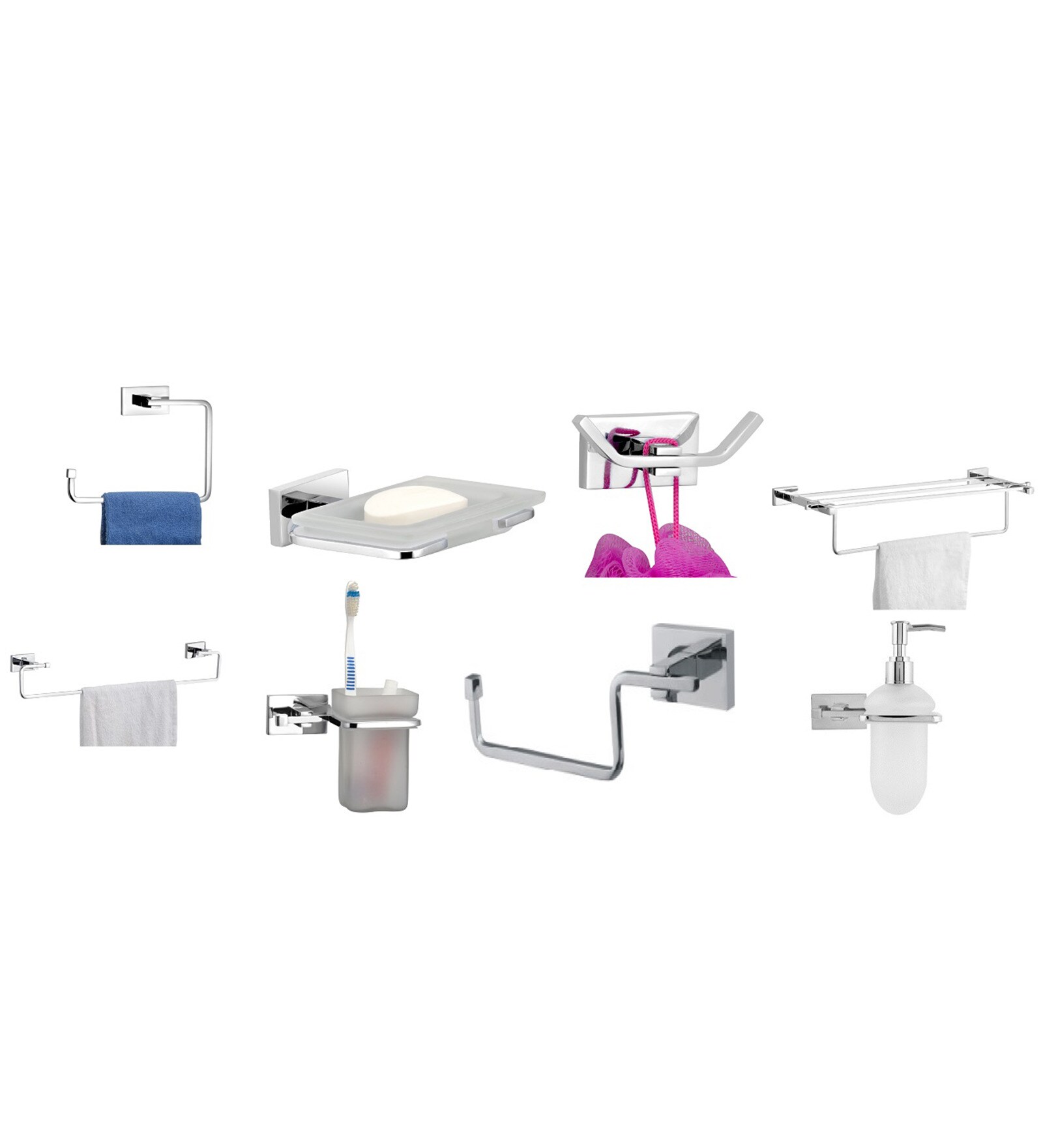 Buy KRM Decor Amethyst Metallic Brass 8-piece Bathroom Fixture Set ...