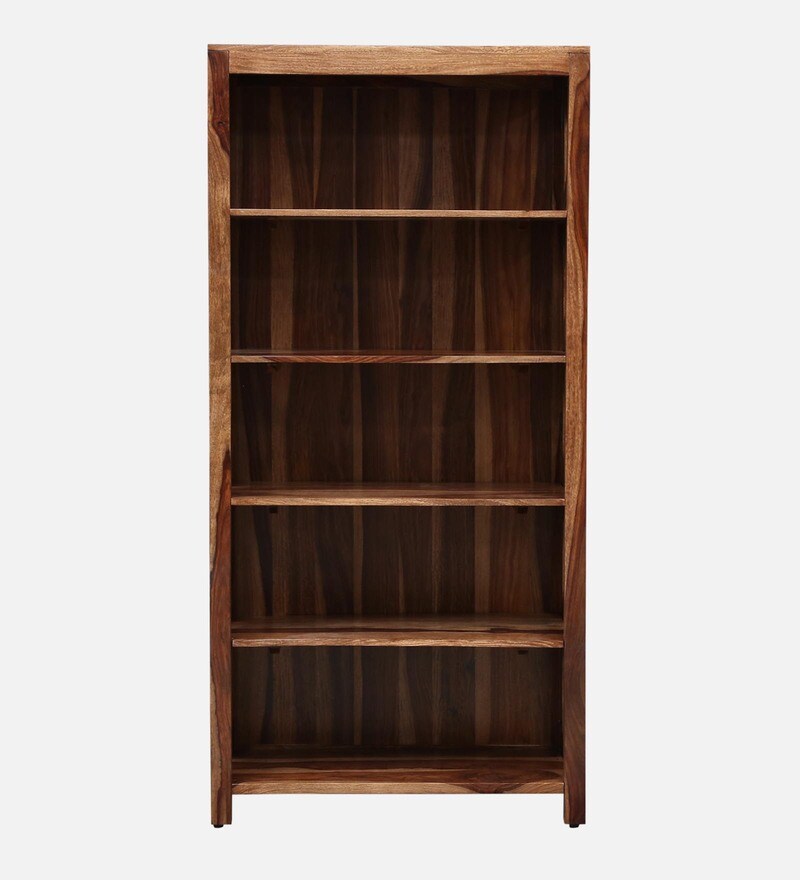 Buy Kryss Sheesham Wood Book Shelf In Rustic Teak Finish By Woodsworth ...