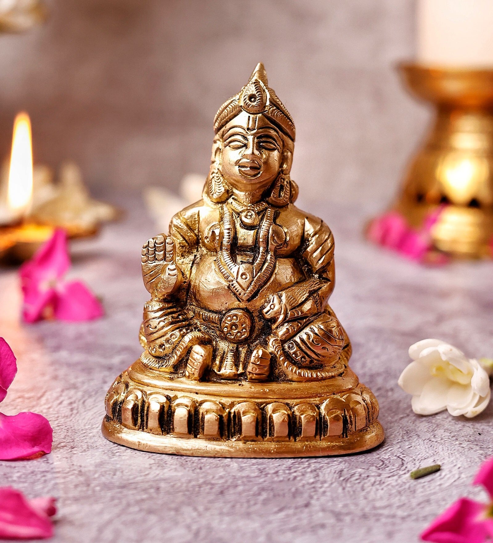 Buy Kuber Sitting Brass Religious Idol at 31% OFF by The Advitya ...