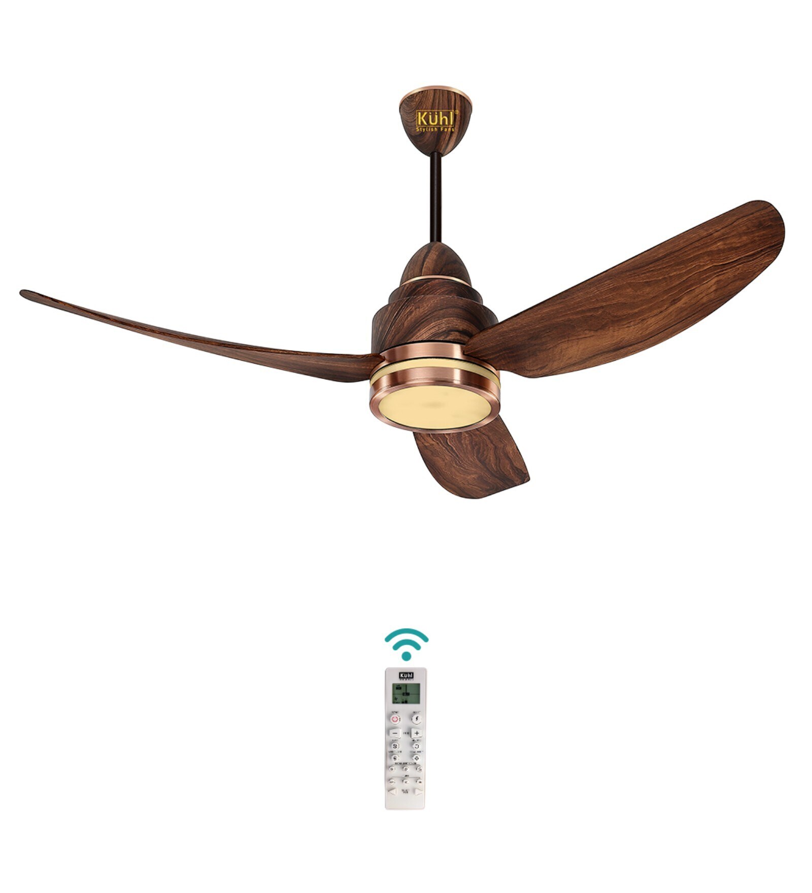 Buy KUHL Stylish Luxus C3 Teakwood BLDC Technology Fan (Brown) at 28% ...
