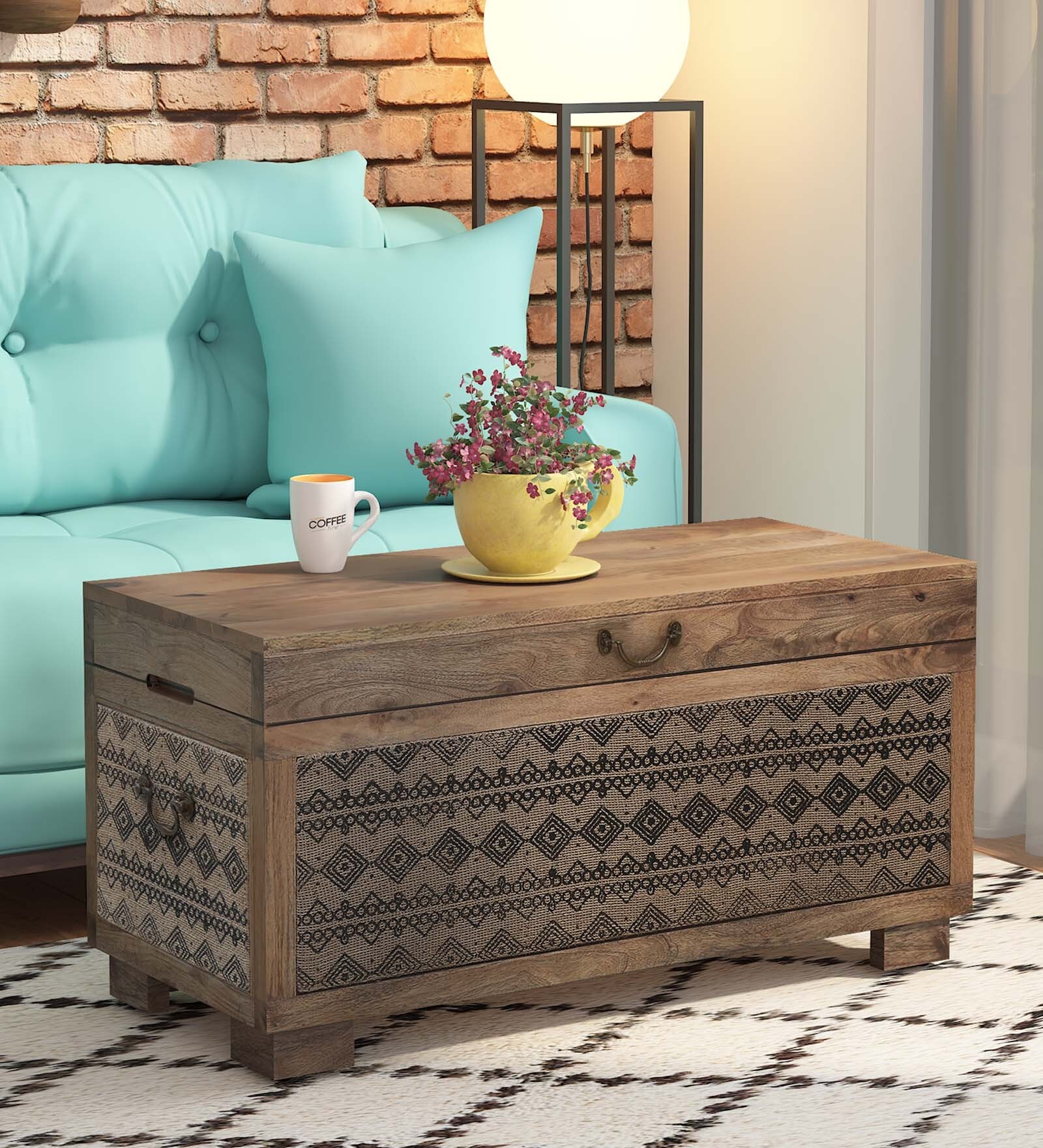 Buy Ashvat Solid Wood Linen Trunk in Natural Finish at 12% OFF by ...