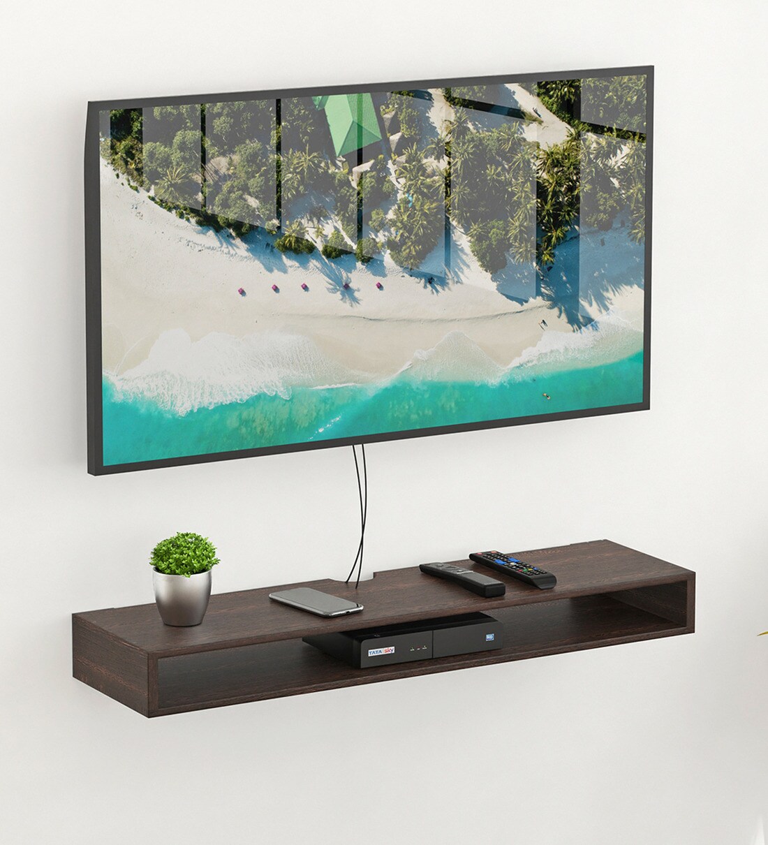Buy Kyvid TV Unit in Wenge Finish for TVs up to 50\ by bluewud Online ...