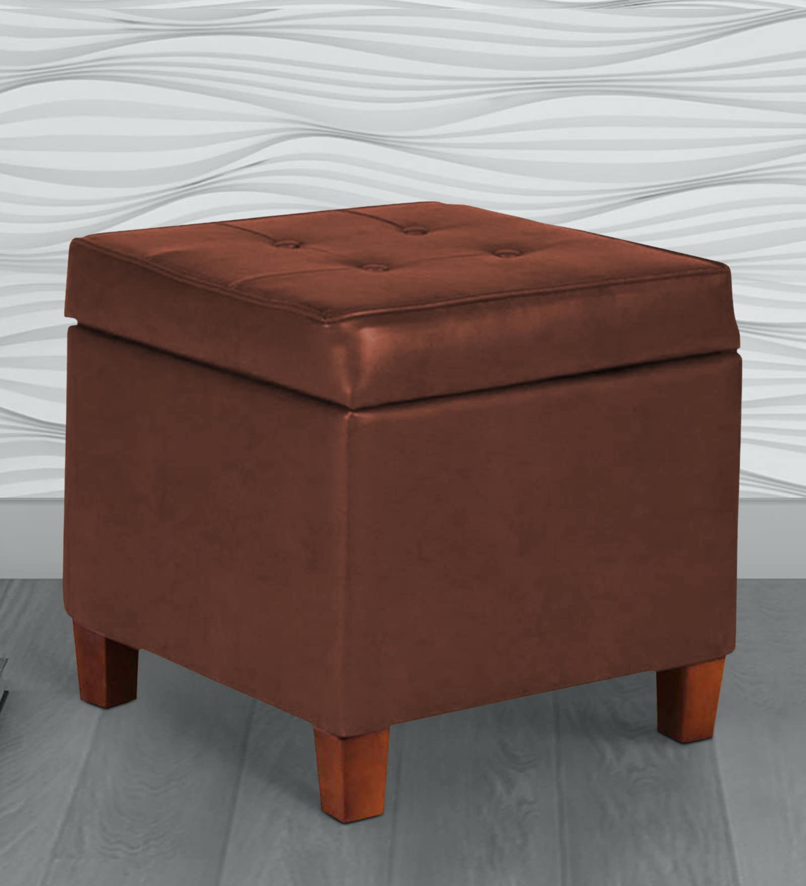 Buy Kyala Ottoman in Brown Colour at 37% OFF by Furniturstation | Pepperfry