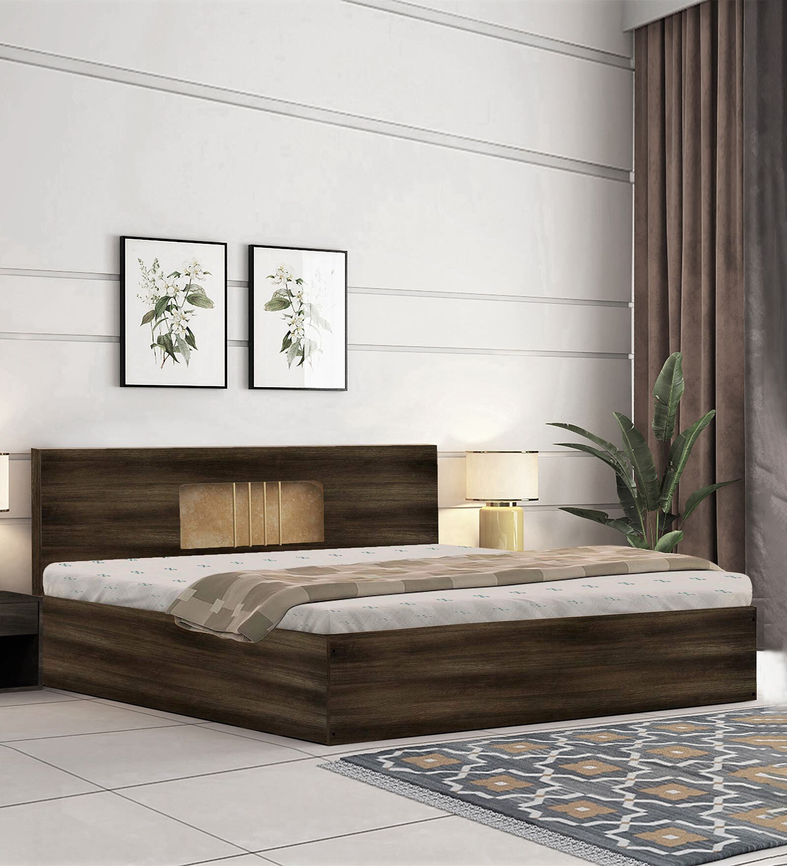 Buy Kyoto Queen Size Bed in Baton Oak Finish at 30% OFF by Trevi ...