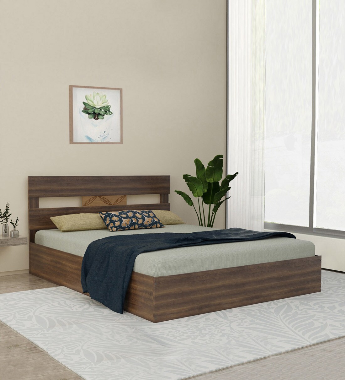 Buy Lampetia Queen Size Bed In Walnut Finish at 34% OFF by Mintwud from ...
