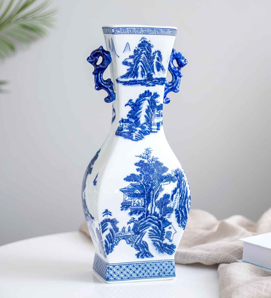 Buy Landform Square Blue Porcelain Vase by The Decor Kart at 100% OFF ...