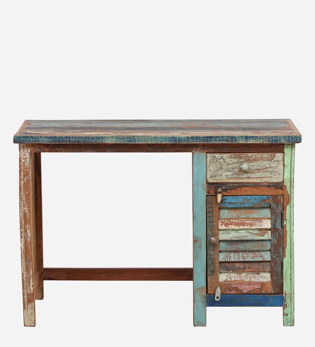 Buy Edmond Solid Wood Writing Table In Distress Finish By Bohemiana ...