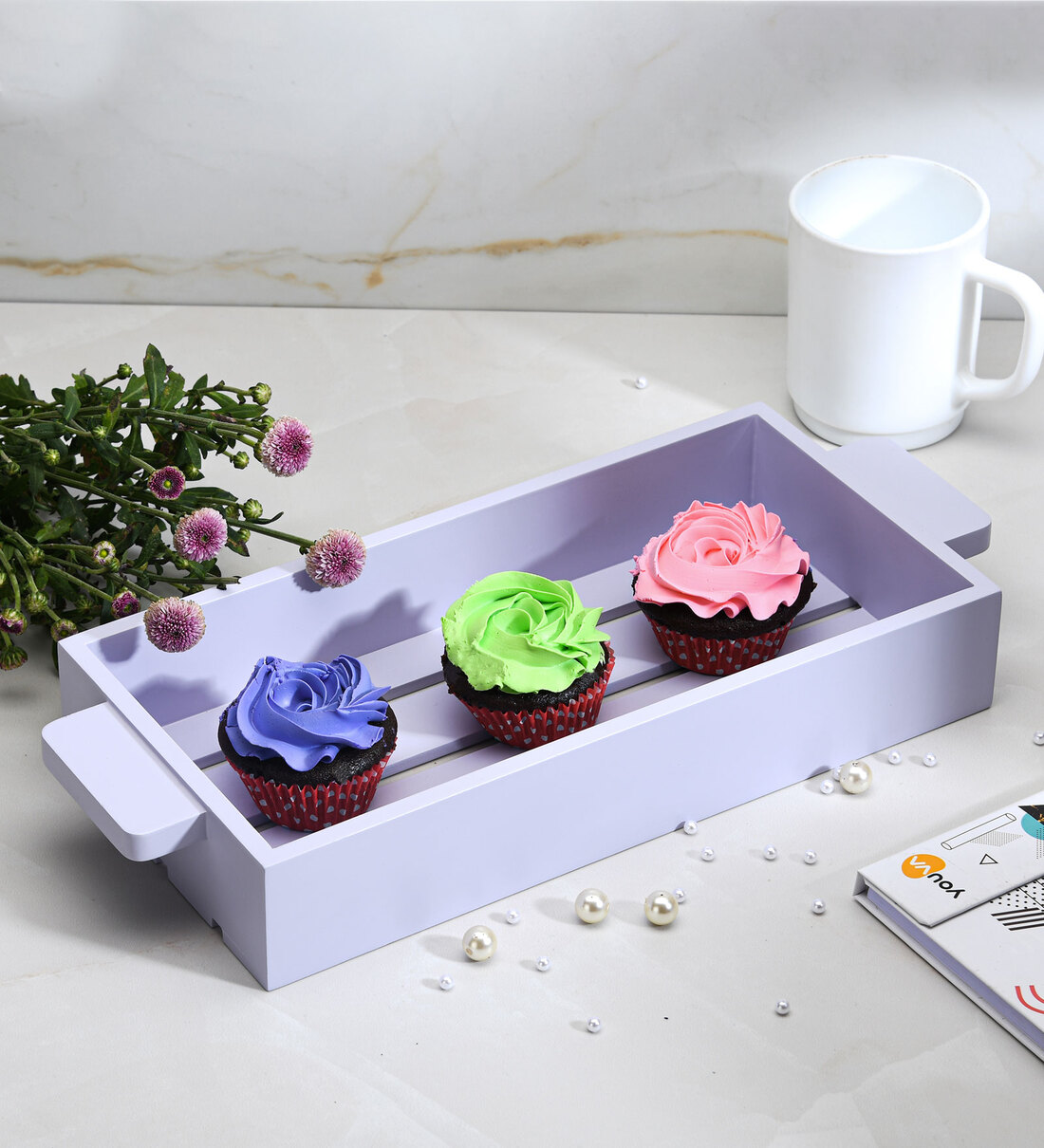 Buy Lavender Purple MDF Desk Organizer Tray by Sattva Crafts Online ...