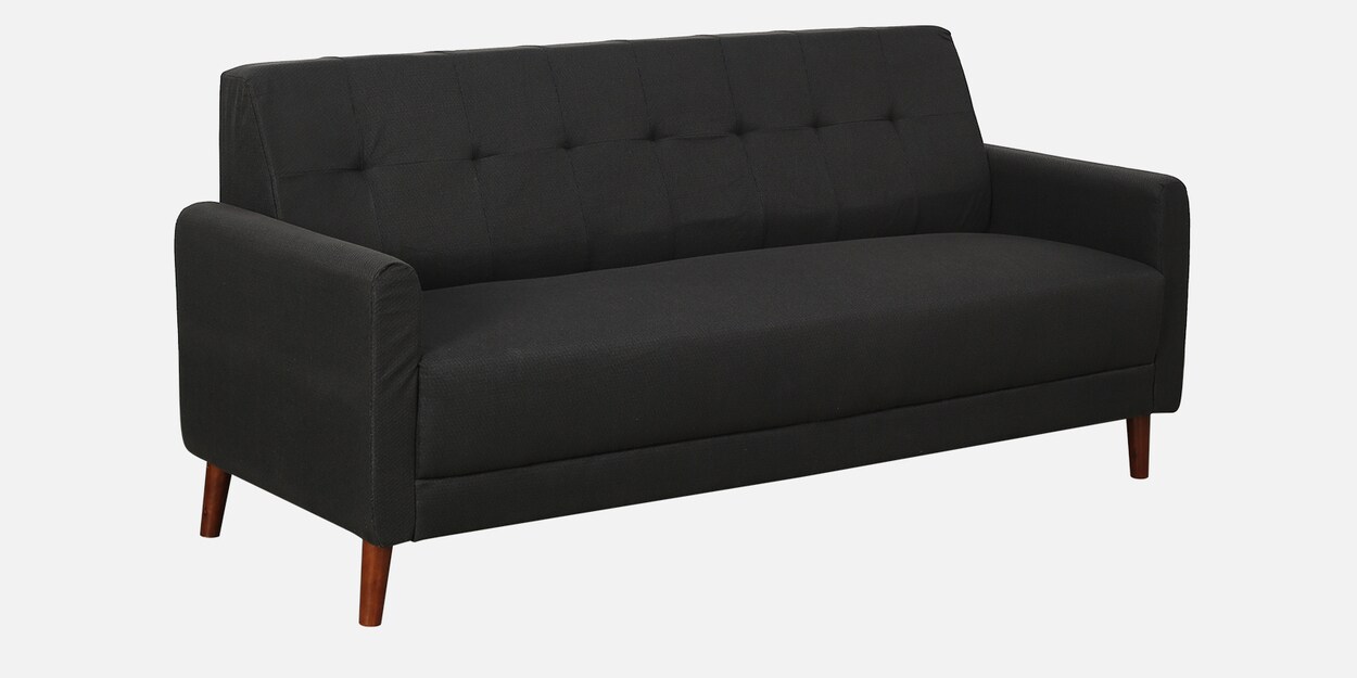 Buy Laurel Fabric 3 Seater Sofa in Black Colour by Varanda Woods Online - Modern 3 Seater Sofas ...