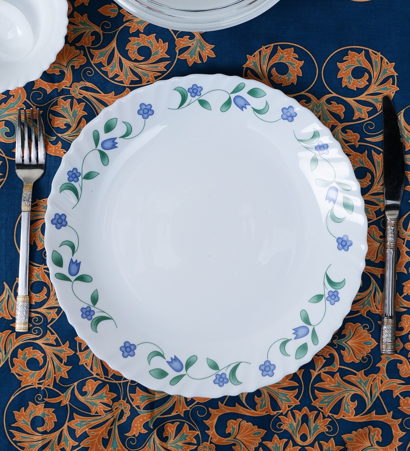 Buy La Opal Diva Juniper Blue Opal Ware Dinner Plate Set of 6 Online ...