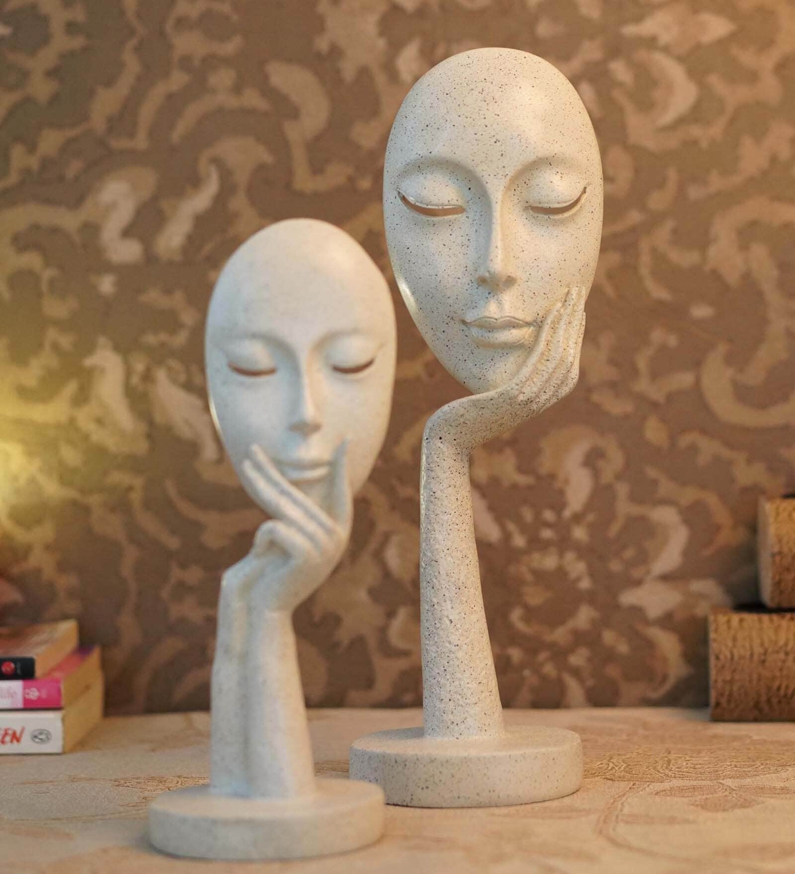 Buy Lady Faces White (Set of 2) Polyresin Figurine at 33% OFF by Tied ...