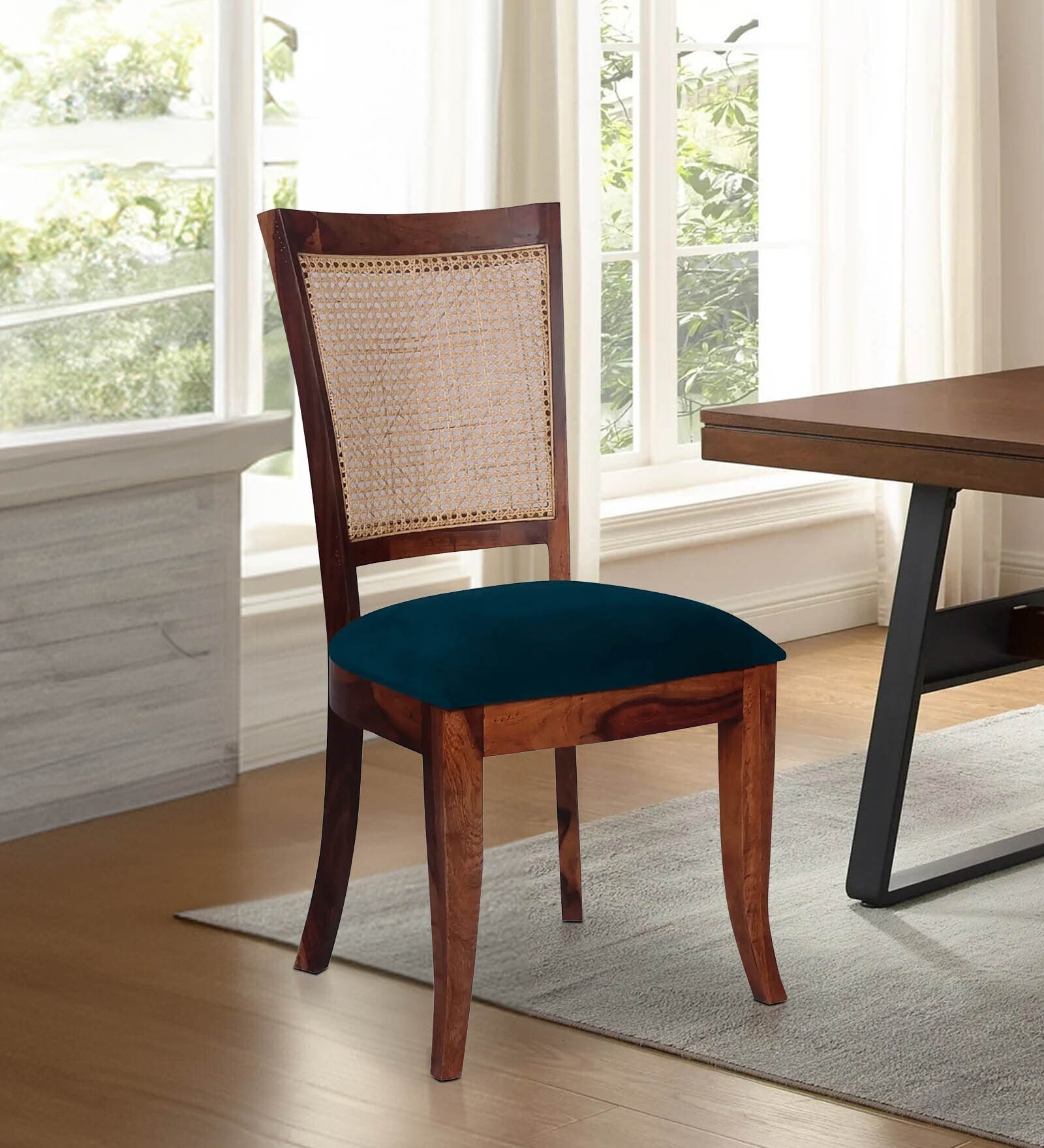 Buy Lafon Solid Wood Dining Chair In Crowberry Blue Color at 13% OFF by ...