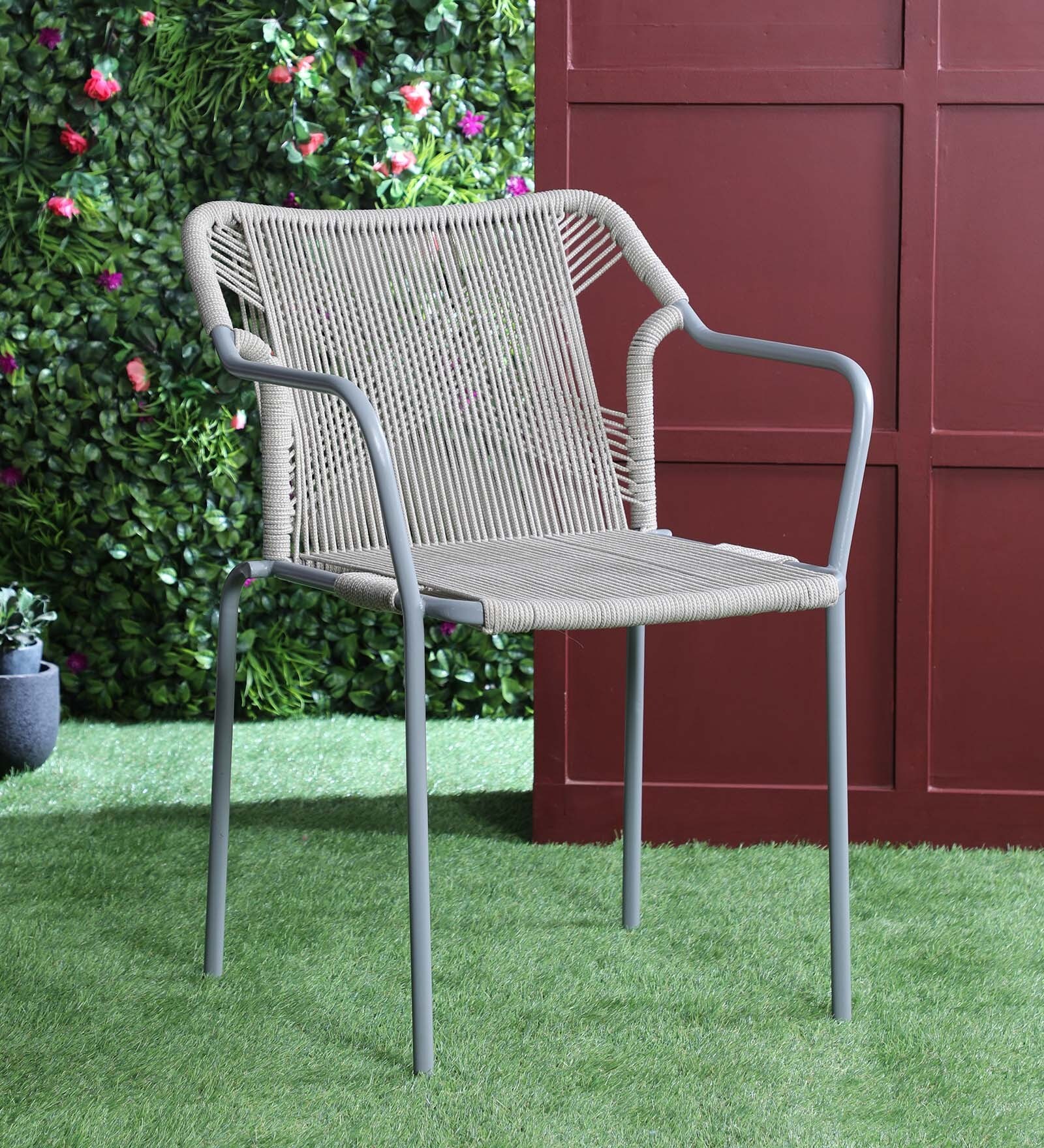 Buy Lanai Metal Outdoor Seating in Light Grey Finish at 9% OFF by ...