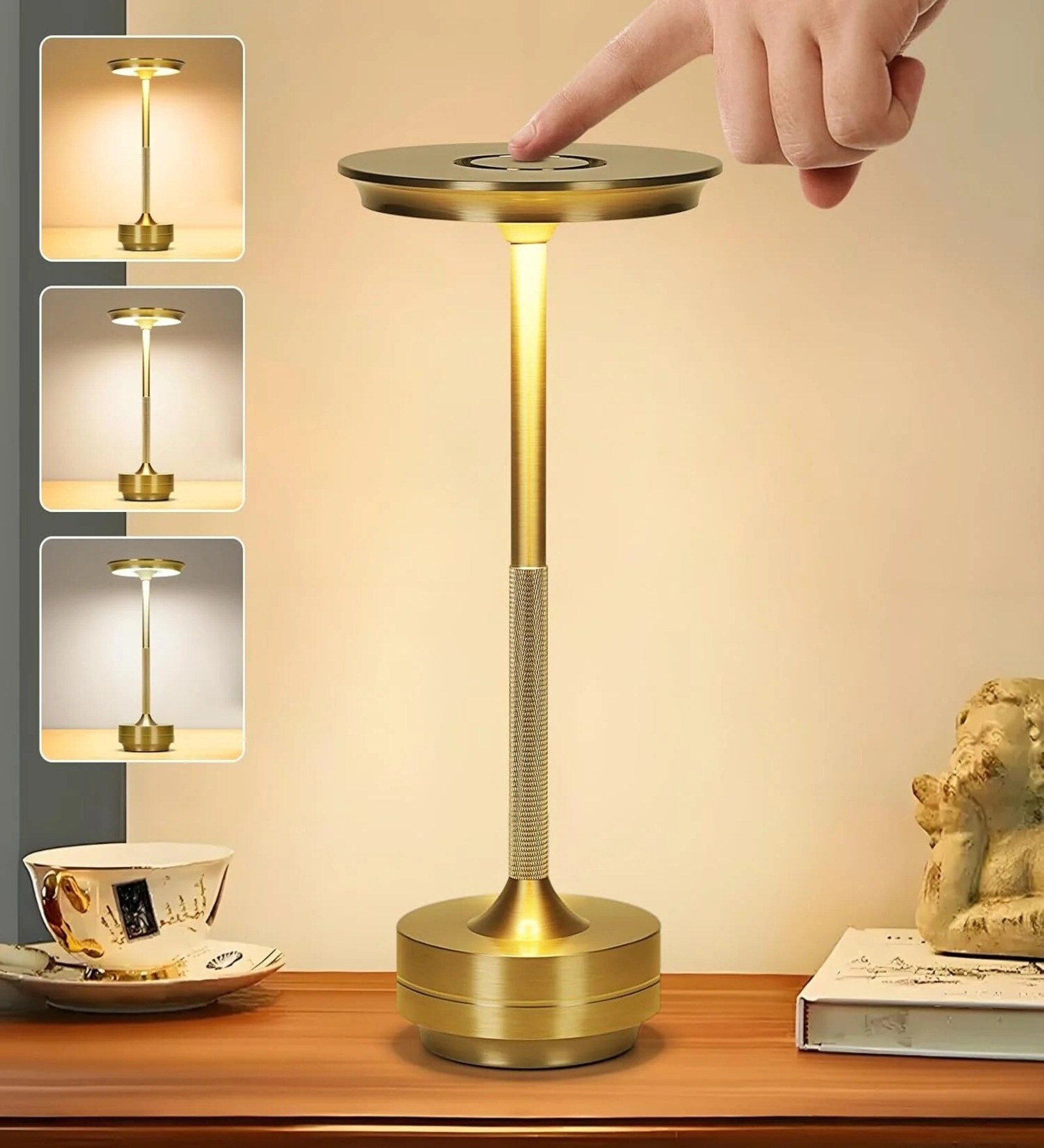 Buy Landon Gold Table Lamp Touch Control Dimmer 3C LED Type-C ...