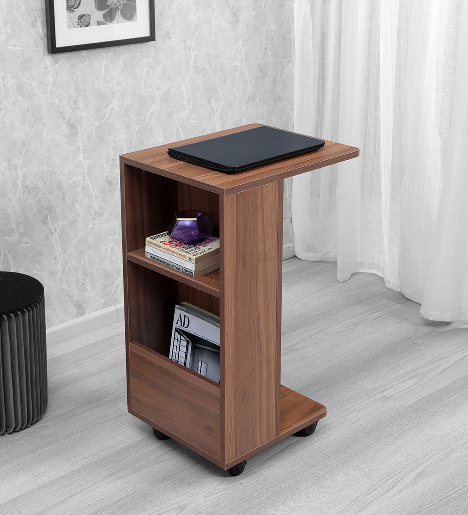 Buy Laptron Laptop Table with Wheels in Walnut Finish at 17% OFF by VOF ...