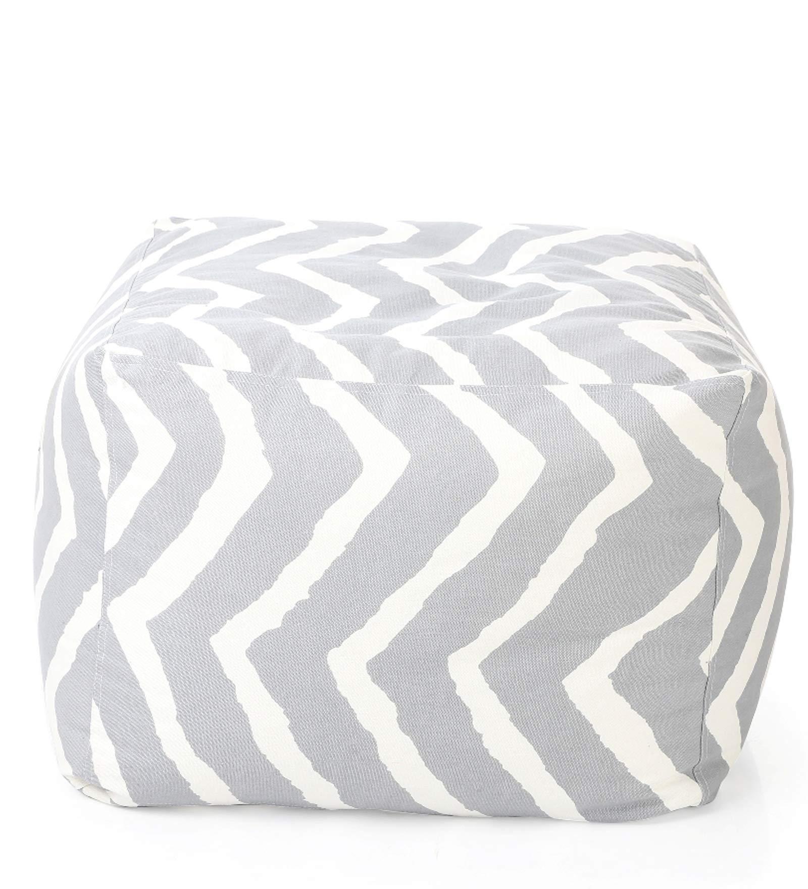 Buy Large Cotton Canvas Striped (Square Shaped) Ottoman Cover Only by ...