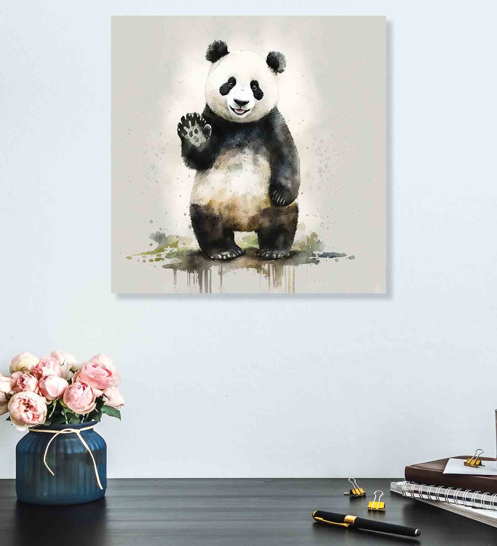 Buy Large Panda Multicolour Canvas Framed Wall Painting at 11% OFF by ...