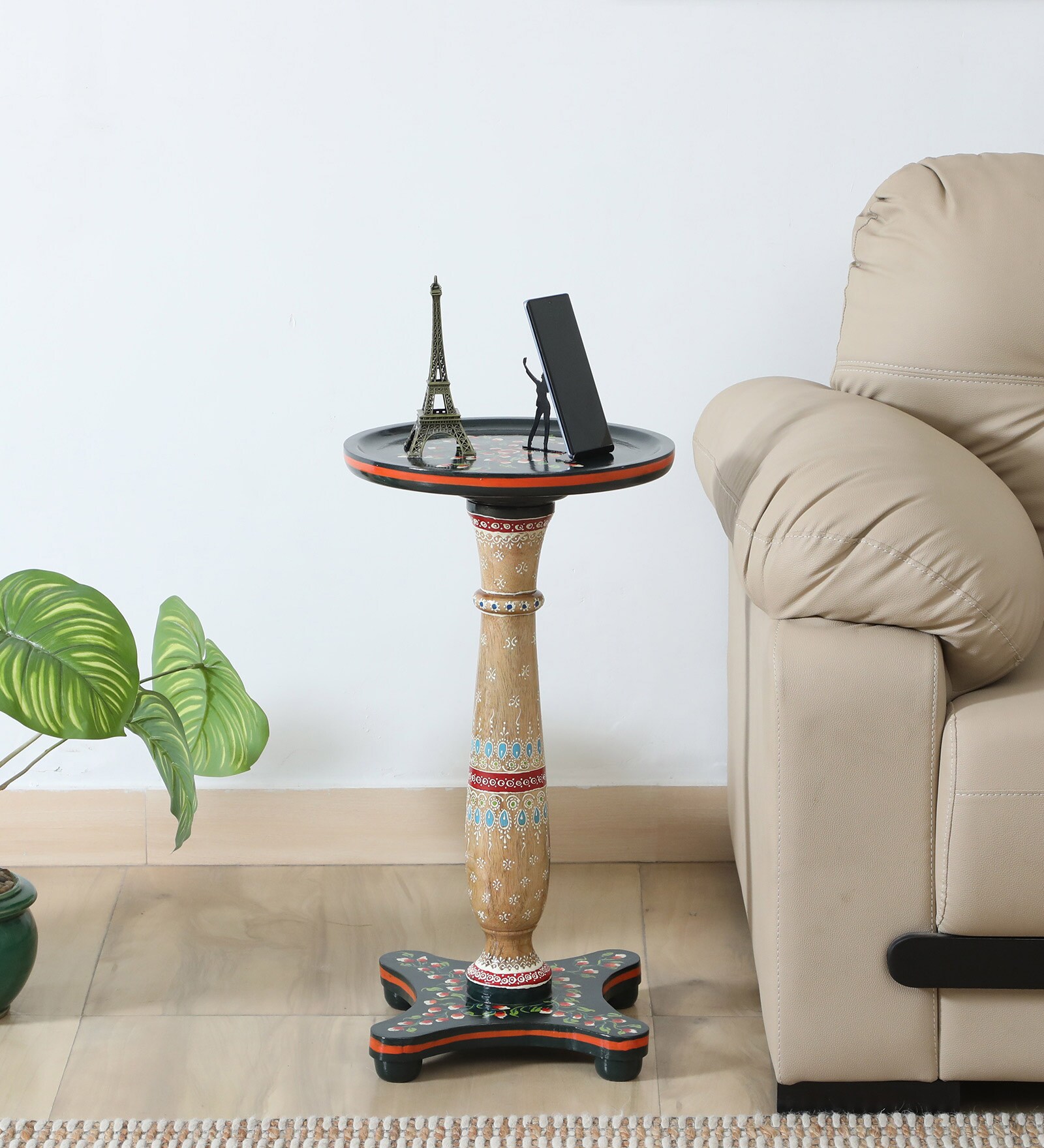 Buy Laswell Mango Wood Hand-Painted Side Table In Multicolour at 7% OFF ...