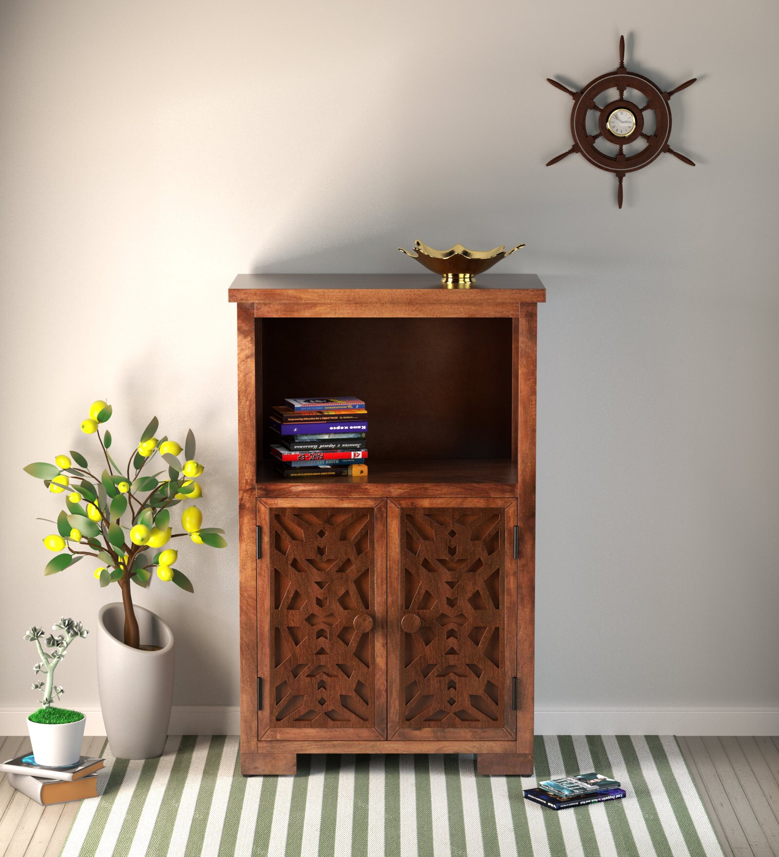 Buy Lattice Multipurpose Storage Cabinet in Cherry Finish at 70% OFF by ...