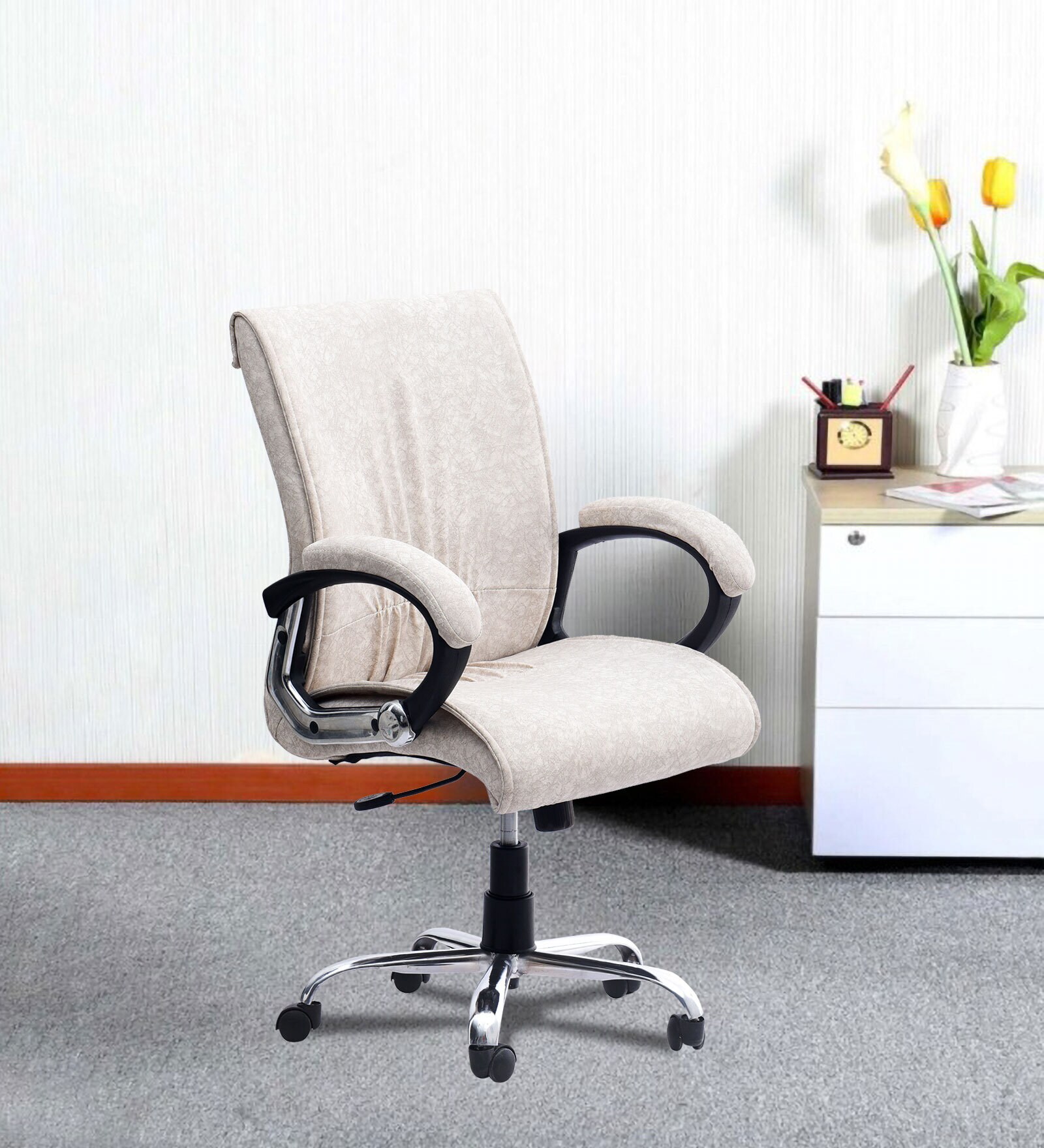 Buy Lavazi Leatherette Executive Chair in Premium White Colour at 7% ...