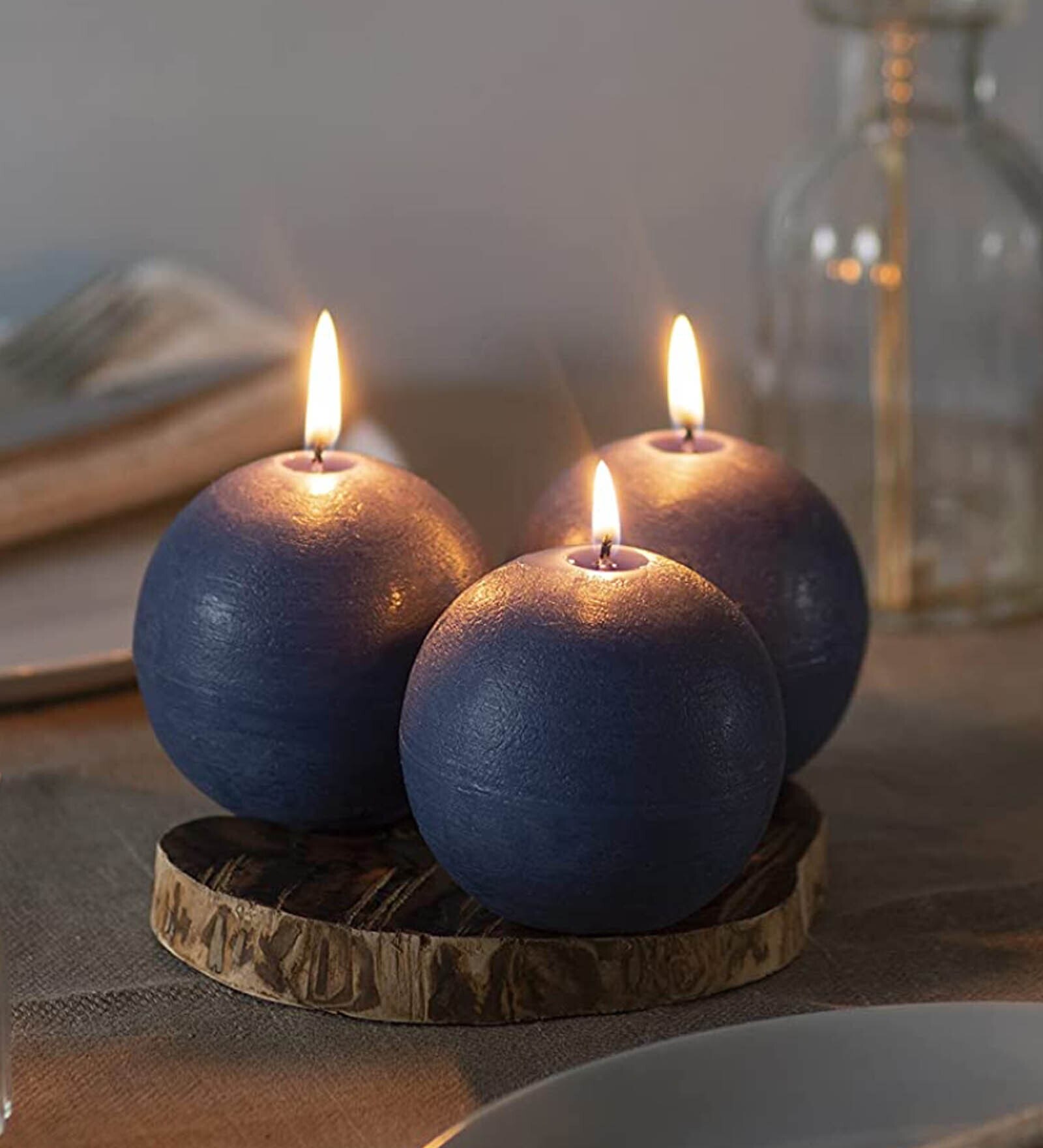 Buy Lavender Dreams Scented Set Of 3 Voilet Color Round Candles at 50% ...