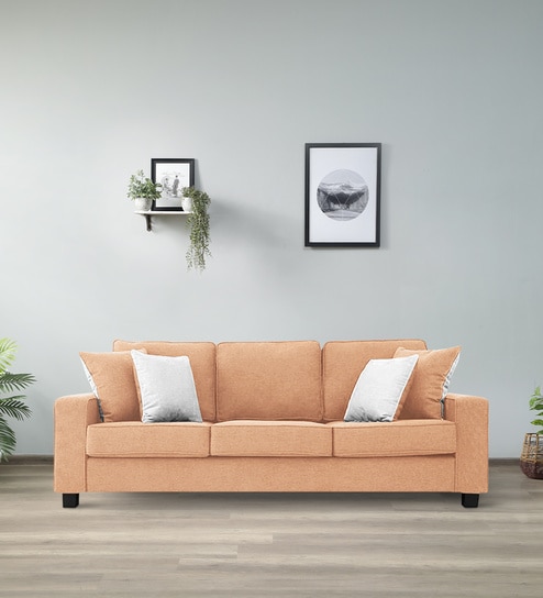 Buy Ladybug Fabric 3 Seater Sofa in Cosmic Beige Colour at 48% OFF by ...