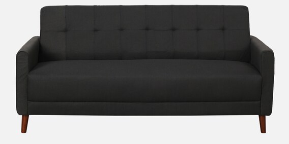 Buy Laurel Fabric 3 Seater Sofa in Black Colour by Varanda Woods Online - Modern 3 Seater Sofas ...