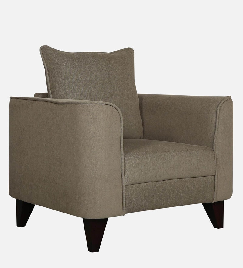 Buy Conseja Fabric 1 Seater Sofa In Sandy Brown Colour By Casacraft ...