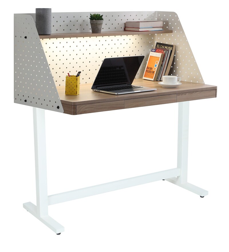 Buy Lara Study Table in White & Oakwood Finish by Atmosphere Online ...
