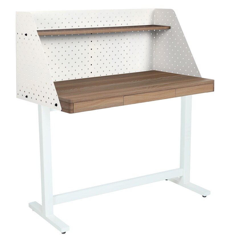 Buy Lara Study Table in White & Oakwood Finish by Atmosphere Online ...