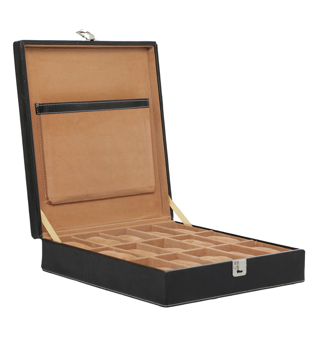 Buy 15 Slots Leatherite Watch Organiser In Black In Leather World ...