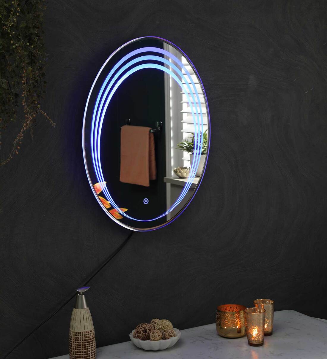 Buy Led Oval 24 X 18 Inch Wall Mirror In White Colour Online - LED ...