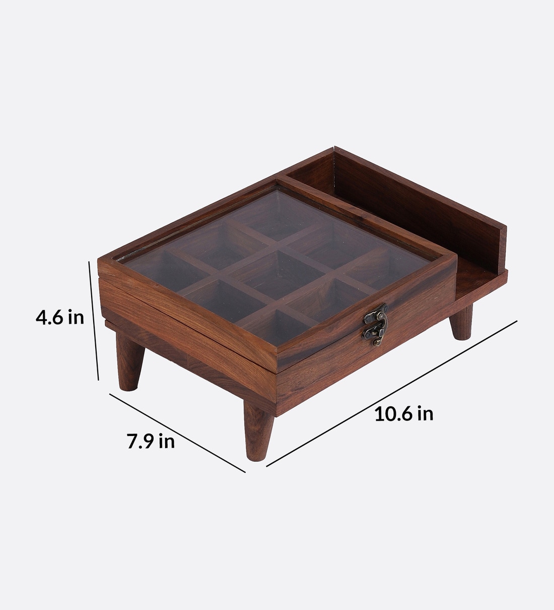 Buy Legged Wooden Spice Box by Brick Brown Online - Spice Boxes ...