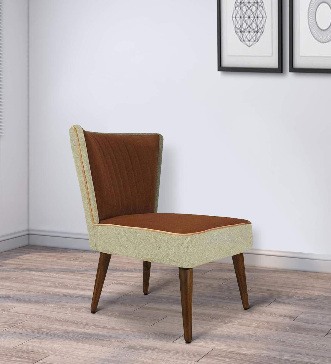 Buy Lenny Fabric Slipper Chair In Brown Colour at 12% OFF by Woodsworth ...