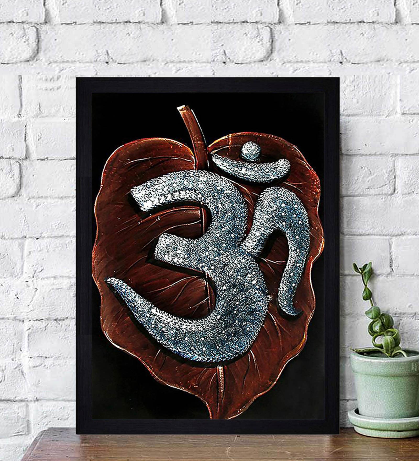 Buy Leaf Om Mantra Texture Paper Framed Art Print at 33% OFF by Chaque ...