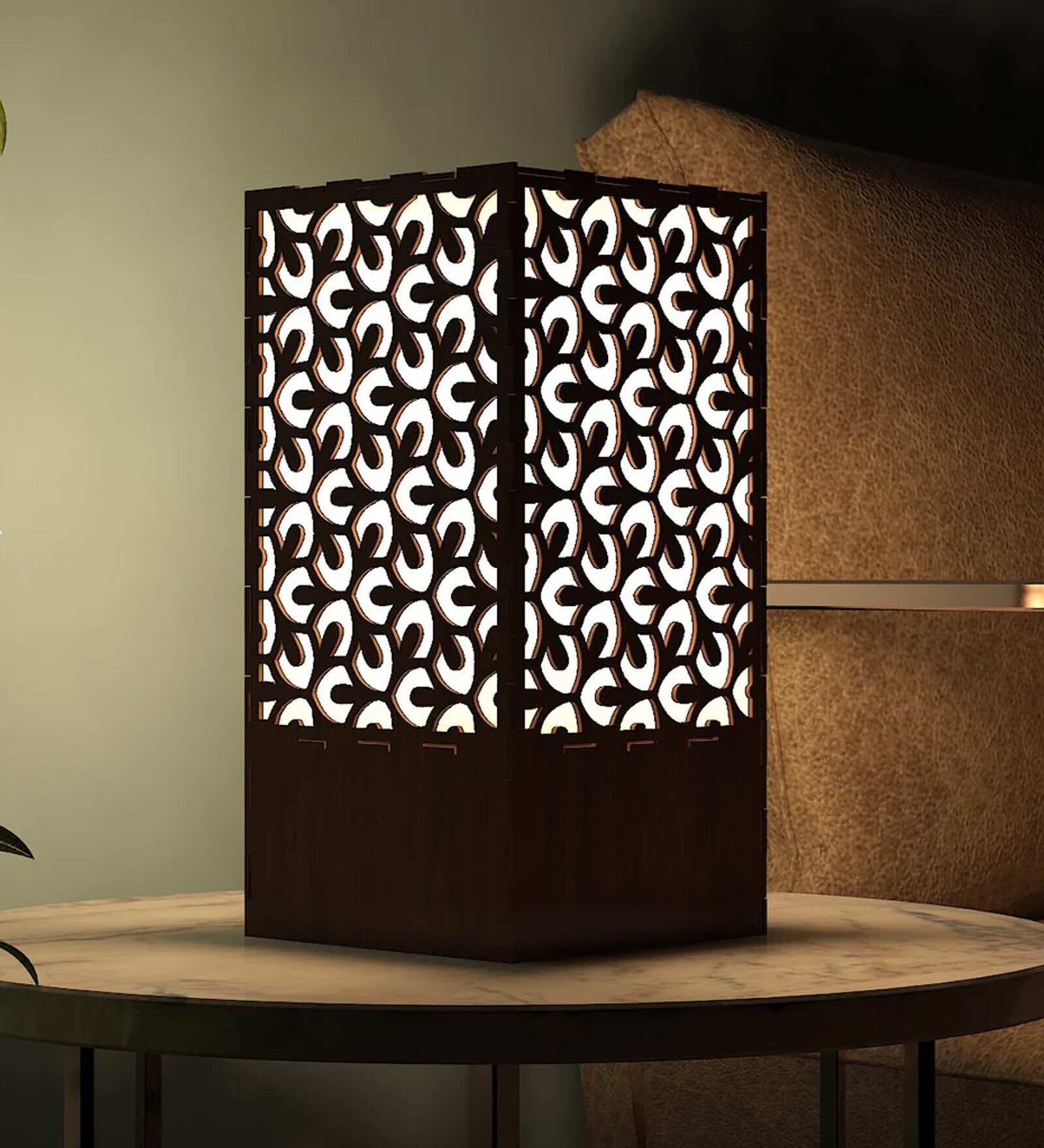 Buy Leaf Pattern Design Brown Birch Ply Table Lamp at 30% OFF by ...