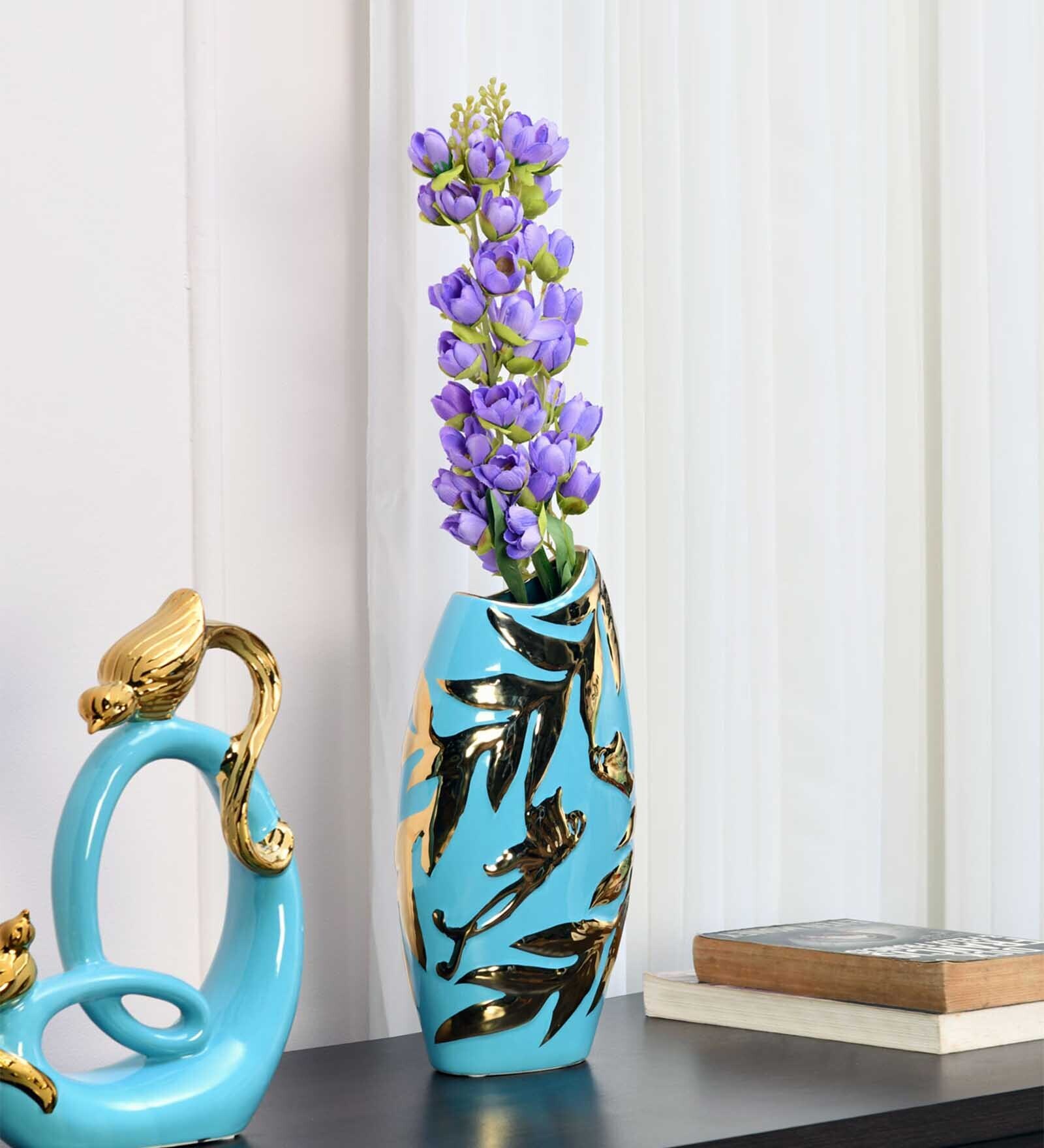 Buy Leafy Oval Ceramic Table Vase by @home Online - Vases - Vases ...