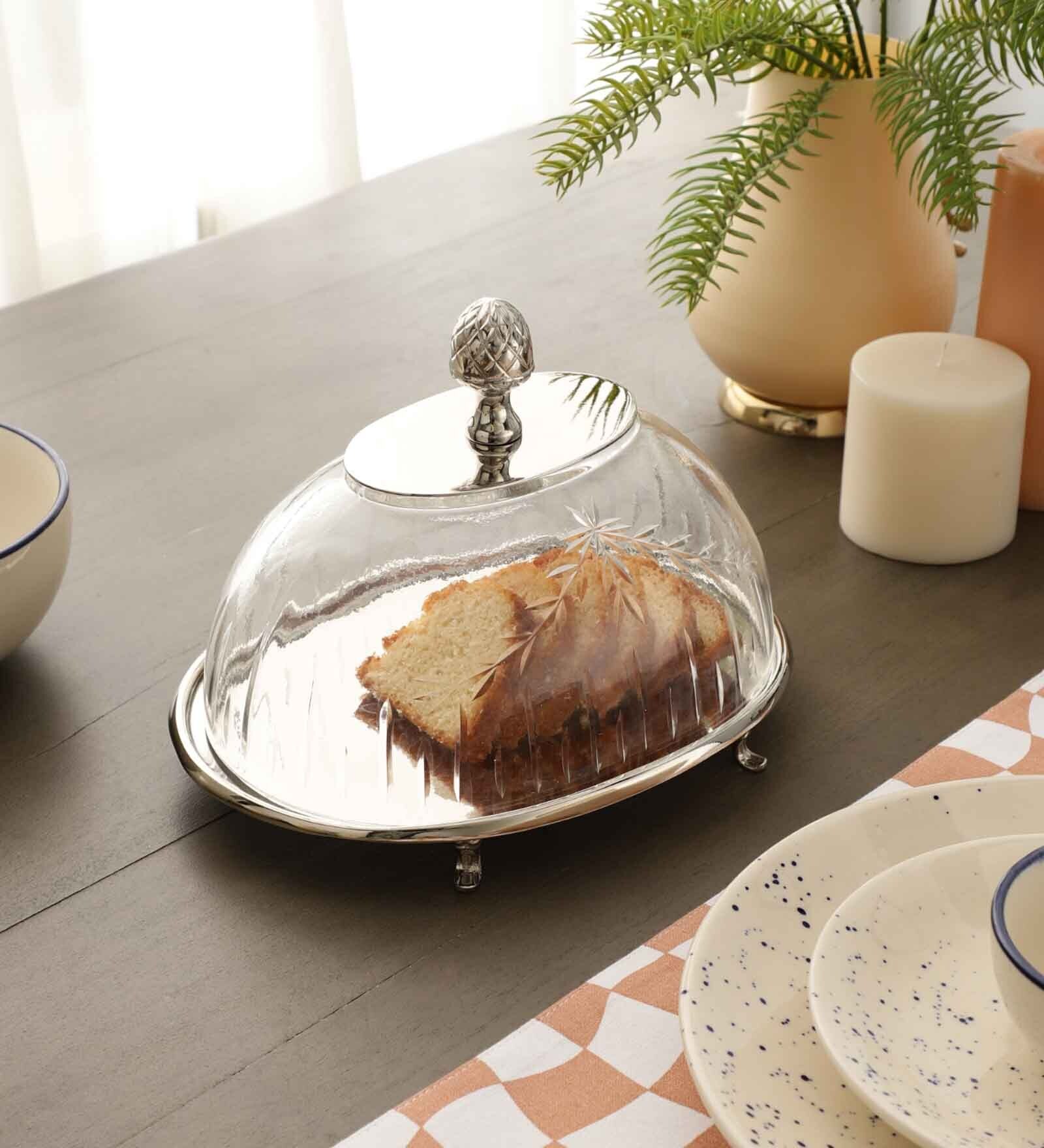 Buy Leafy Vine cake dome Silver at 32% OFF by De Maison Decor | Pepperfry