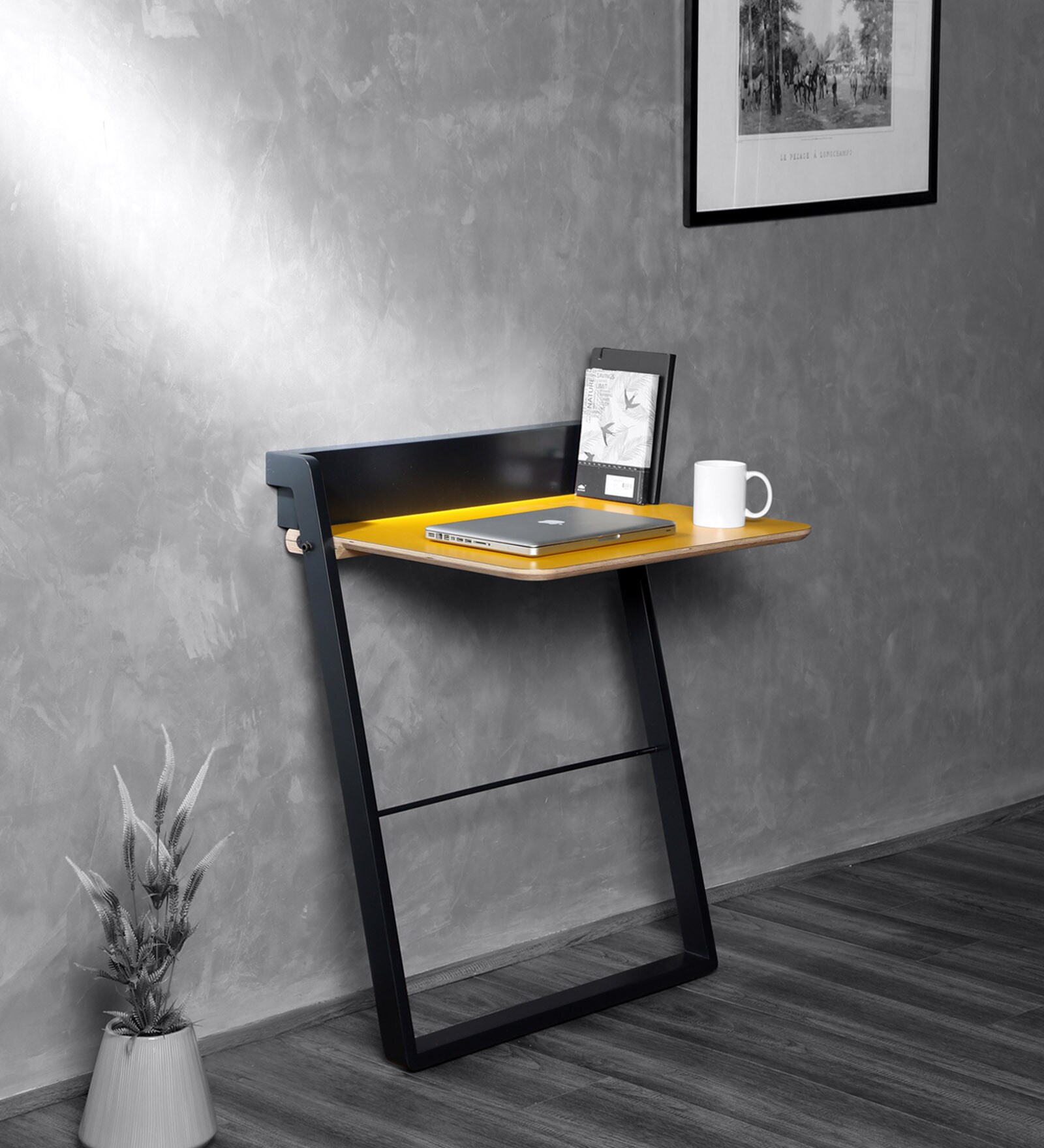 Buy Leaning Eco Writing table in Grey & Mustard Colour by Atmosphere at ...